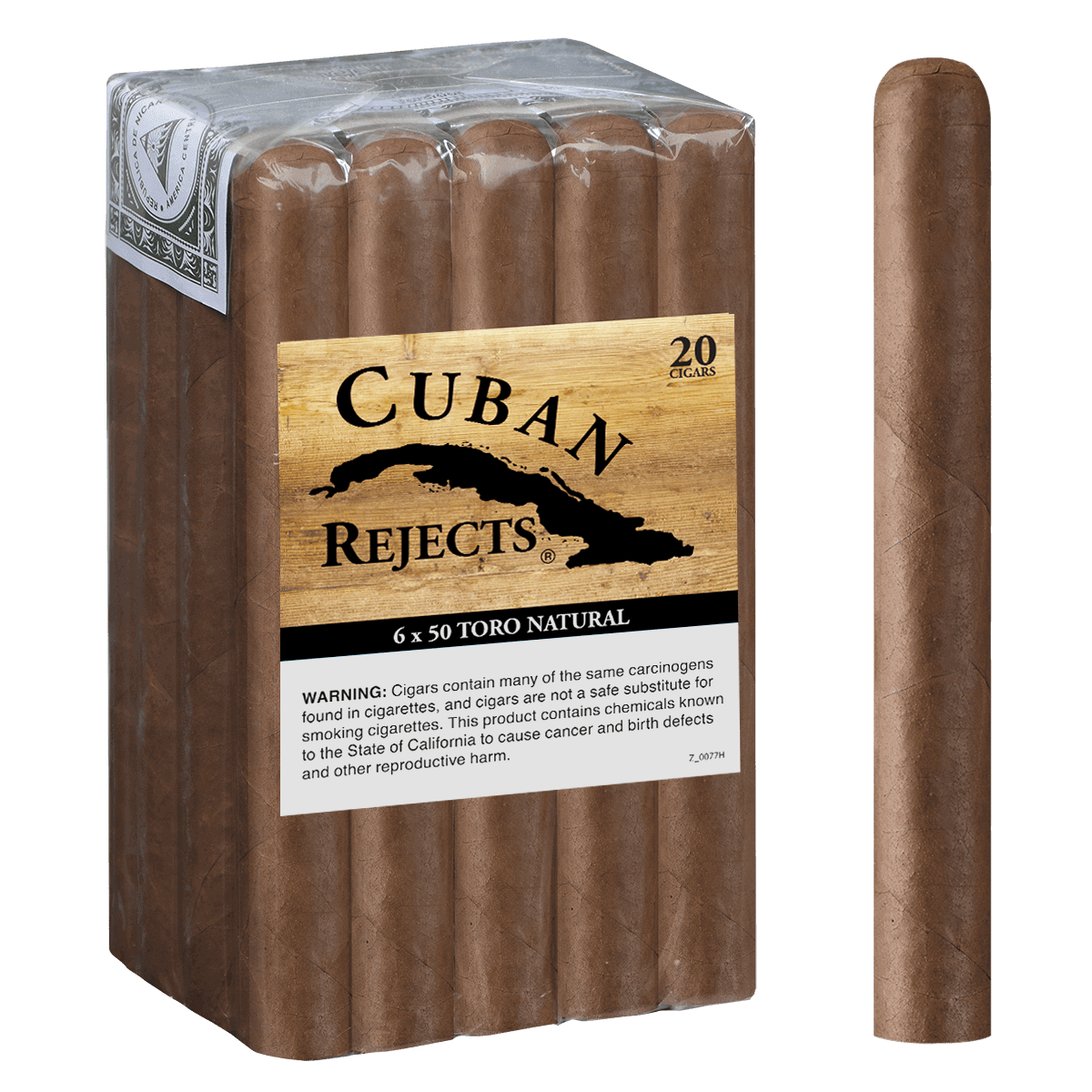 CUBAN REJECTS TORO NATURAL 20 CT. BUNDLE 6.00X50 – Kretek International